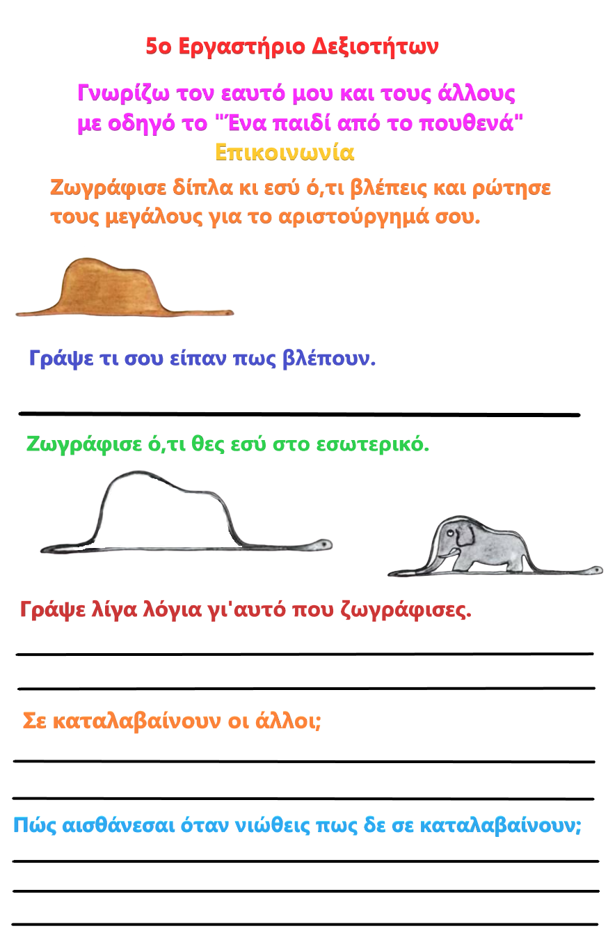 Γνωρίζω τον εαυτό μου και τους άλλους με οδηγό το “Ένα παιδί από το ...