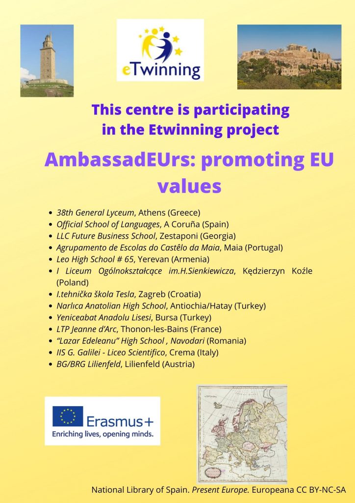 The poster of the project | AmbassadEUrs (eTwinning project)