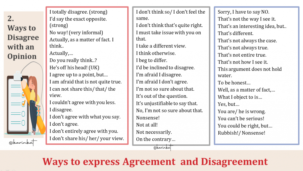 How To Express Opinion , Agreement, and Disagreement – karinkat